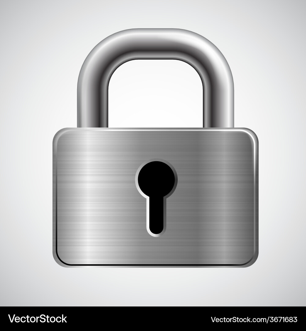 Realistic Lock Icon Royalty Free Vector Image - VectorStock