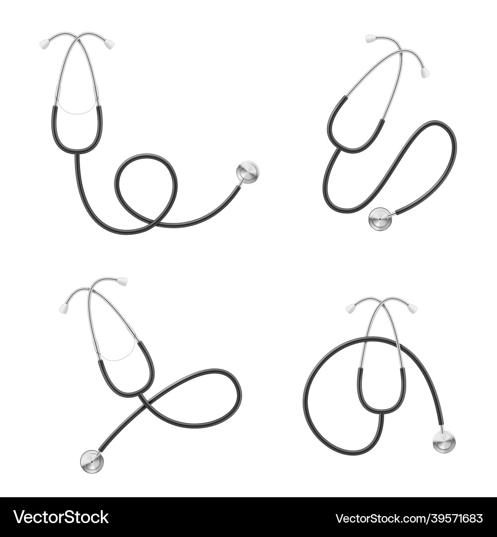 Realistic stethoscope set Royalty Free Vector Image
