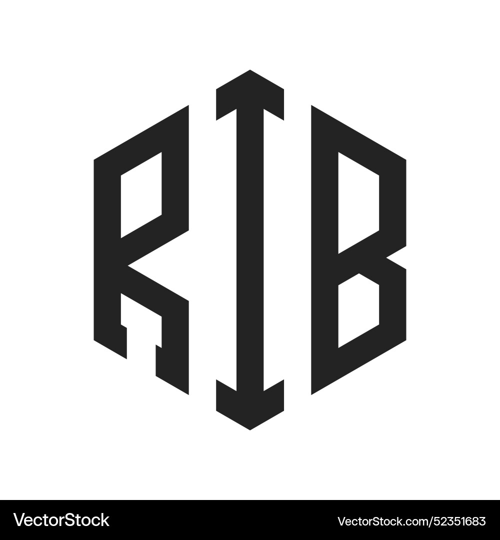 Rib logo design initial letter monogram Royalty Free Vector