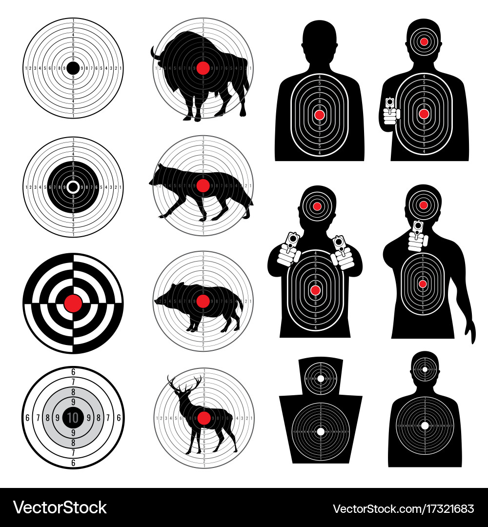 Sniper Target Shooting Collection Royalty Free Vector Image