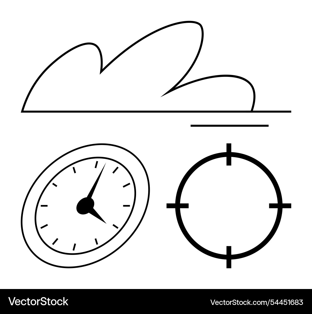 Time management and target achievement depicted Vector Image