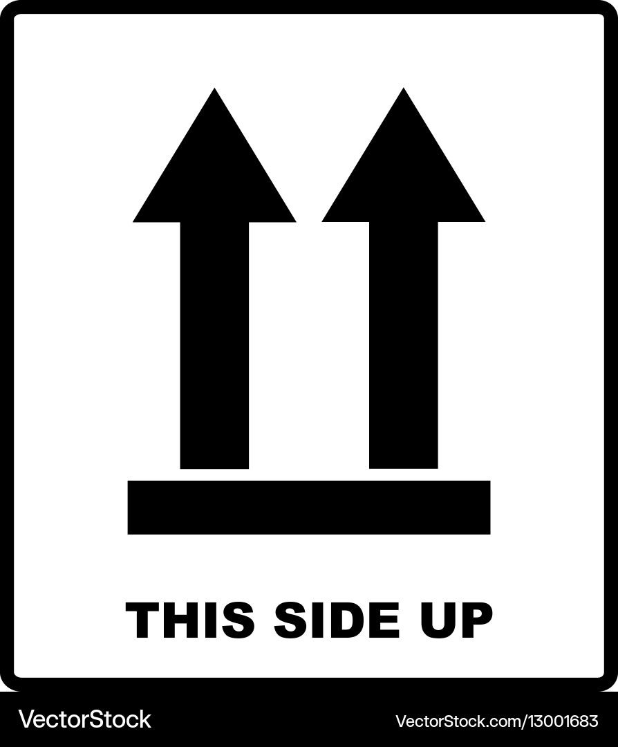 Top side this up symbol icon Royalty Free Vector Image