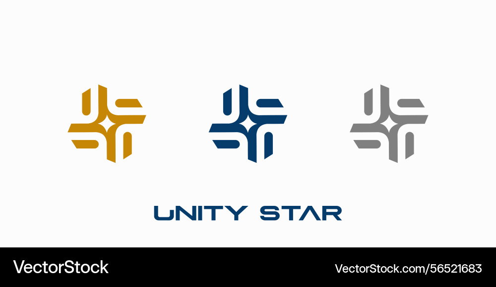 Unity star logo design is modern and professional Vector Image