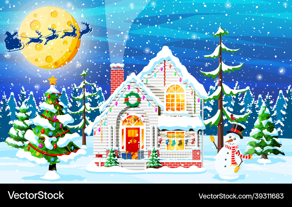 Winter Holiday Landscape Royalty Free Vector Image