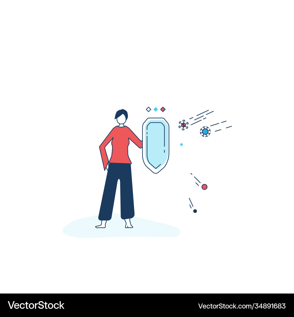 Woman with shield Royalty Free Vector Image - VectorStock