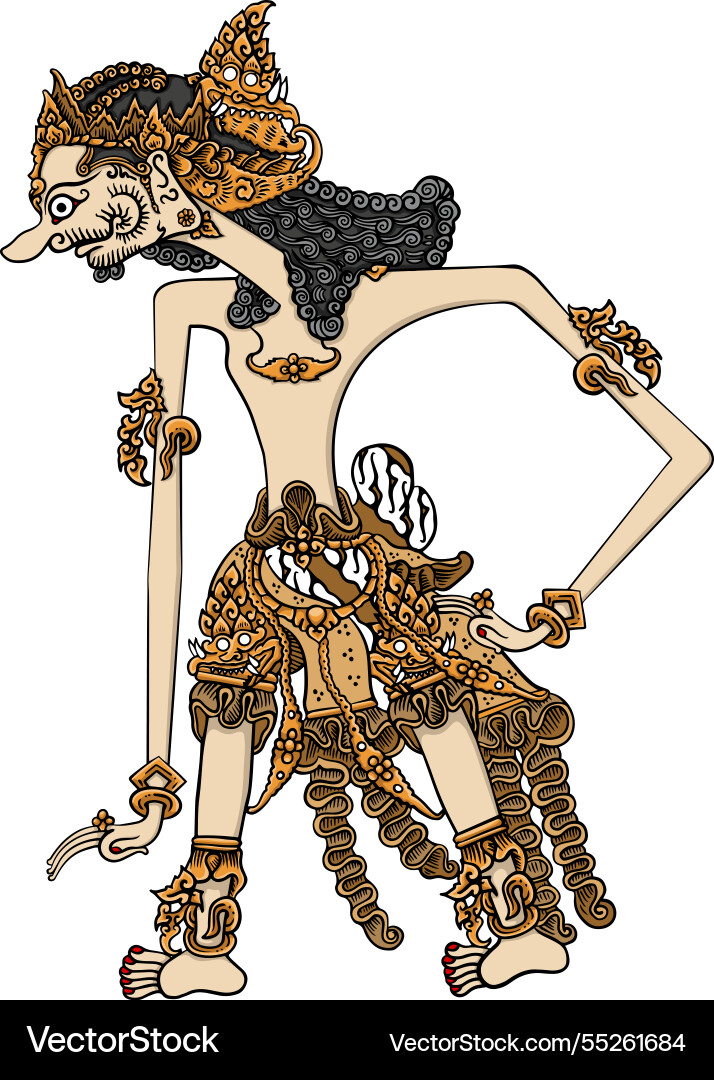 Antasena wayangkulit Royalty Free Vector Image