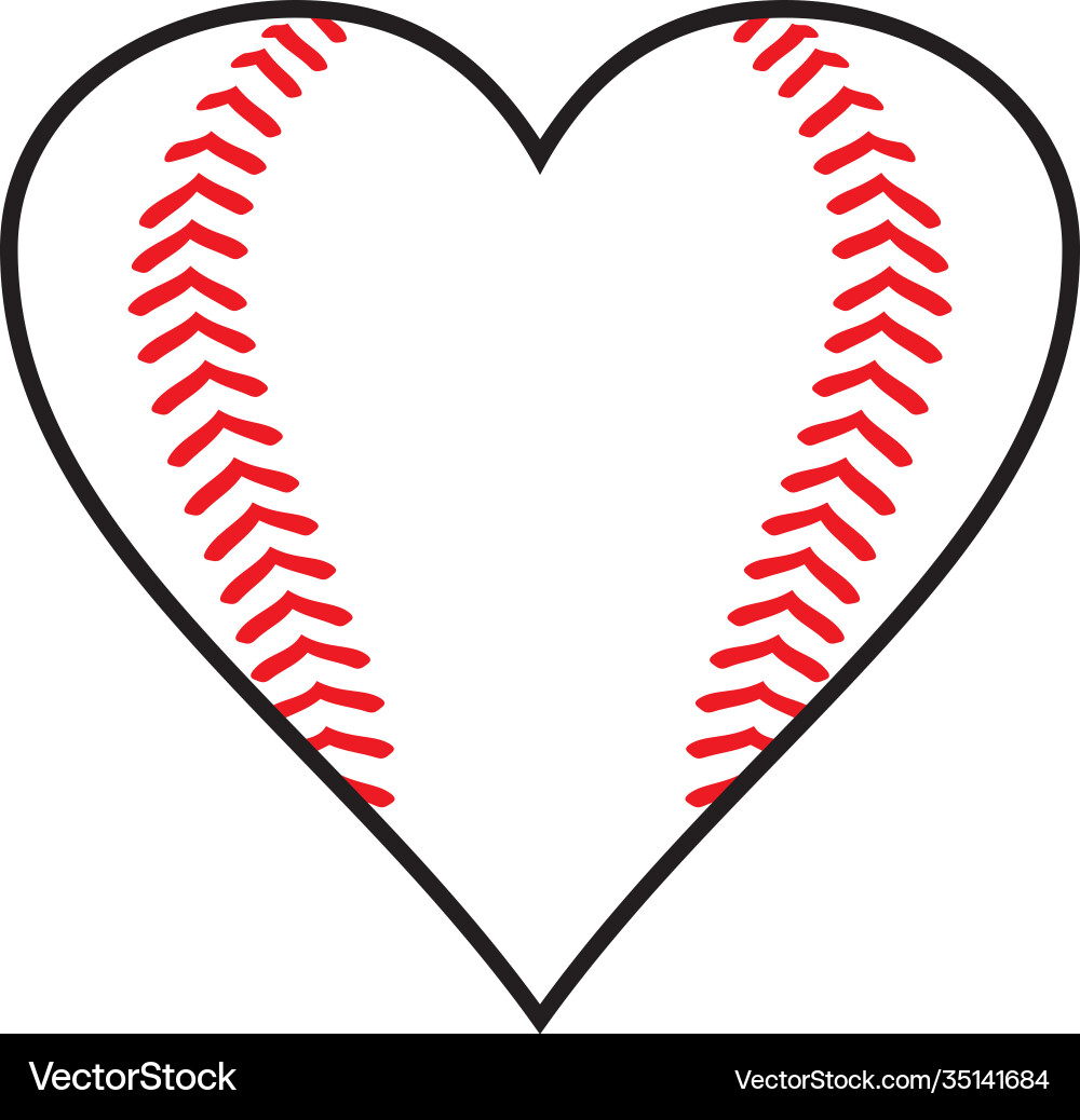 Baseball Heart Icon Royalty Free Vector Image - VectorStock
