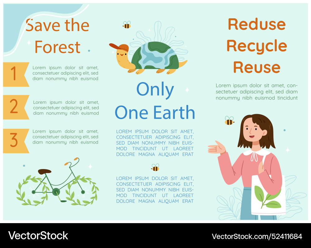 Brochure template for earth day celebration Vector Image
