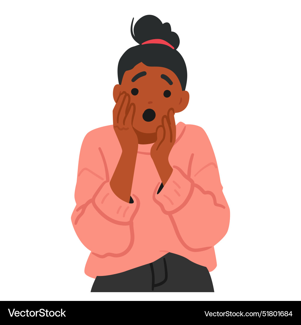 Cartoon female character expressing shock Vector Image