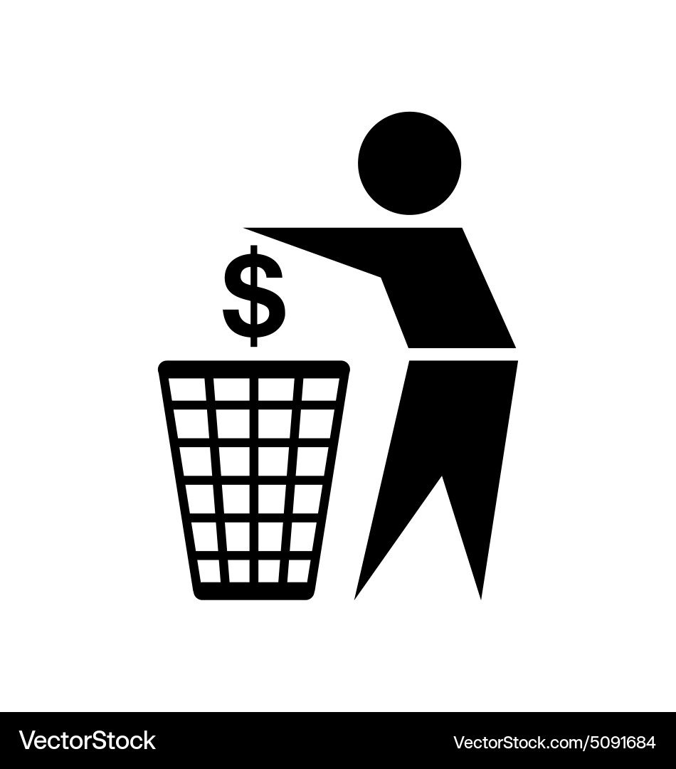 Do not waste money icon Royalty Free Vector Image
