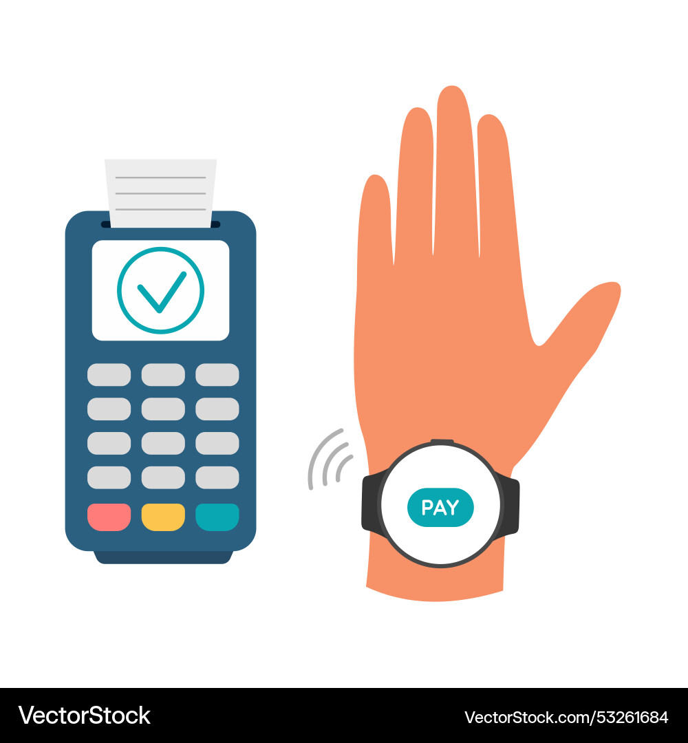 Human hand is making payment using a contactless Vector Image