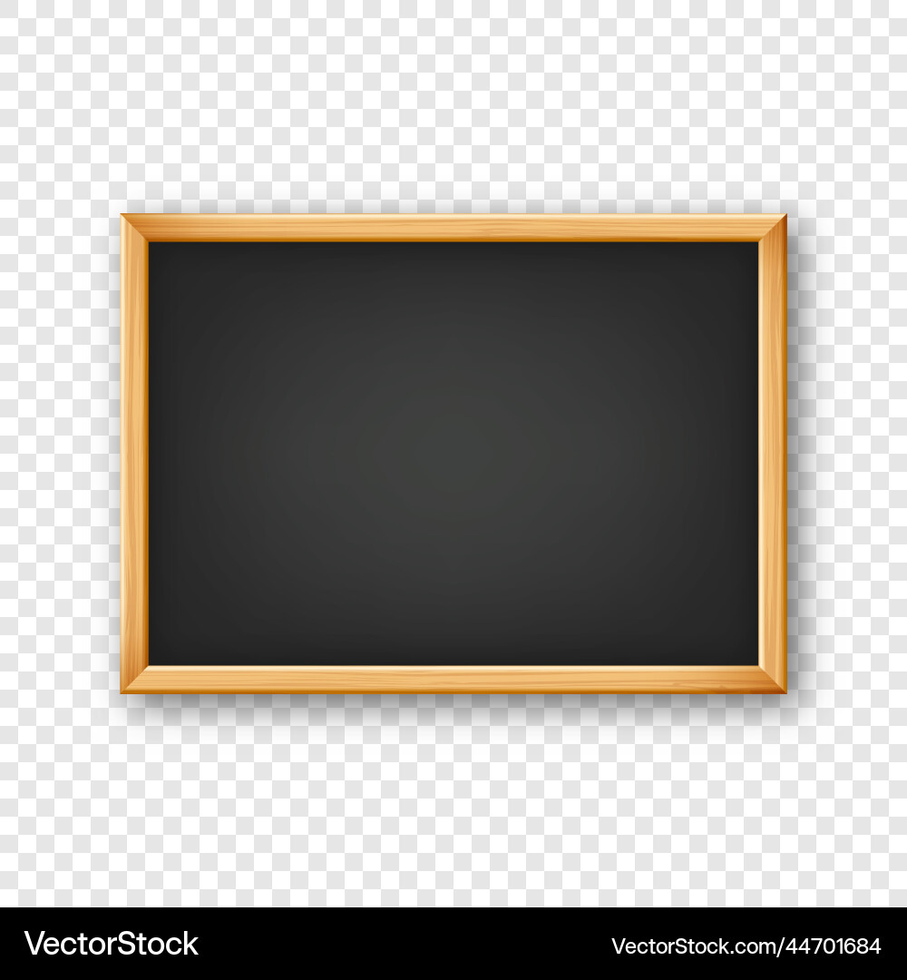 Realistic blank chalkboard in a wooden frame Vector Image