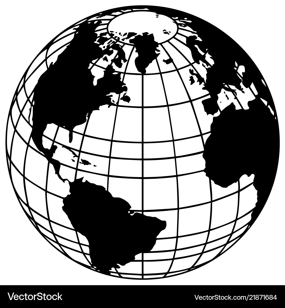 Stylized Globe Illustration Royalty Free Vector Image