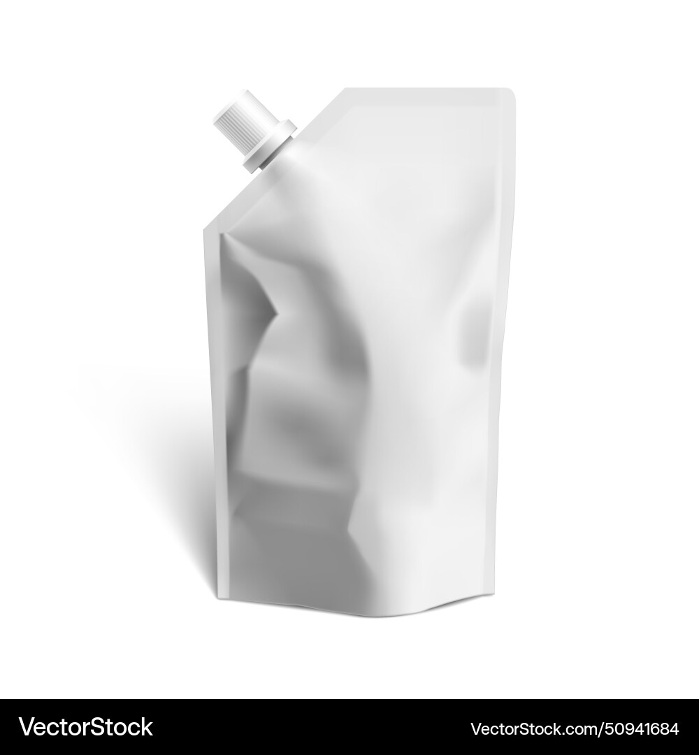 White plastic pouch bag isolated Royalty Free Vector Image
