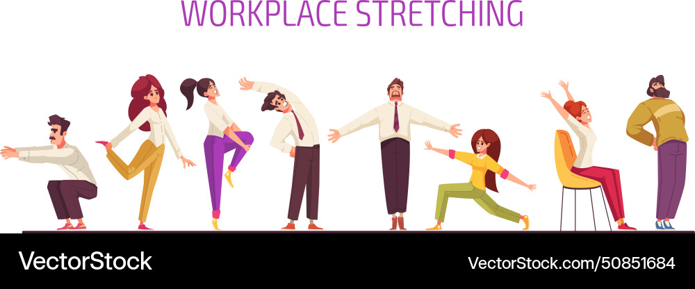 Workout stretches set Royalty Free Vector Image