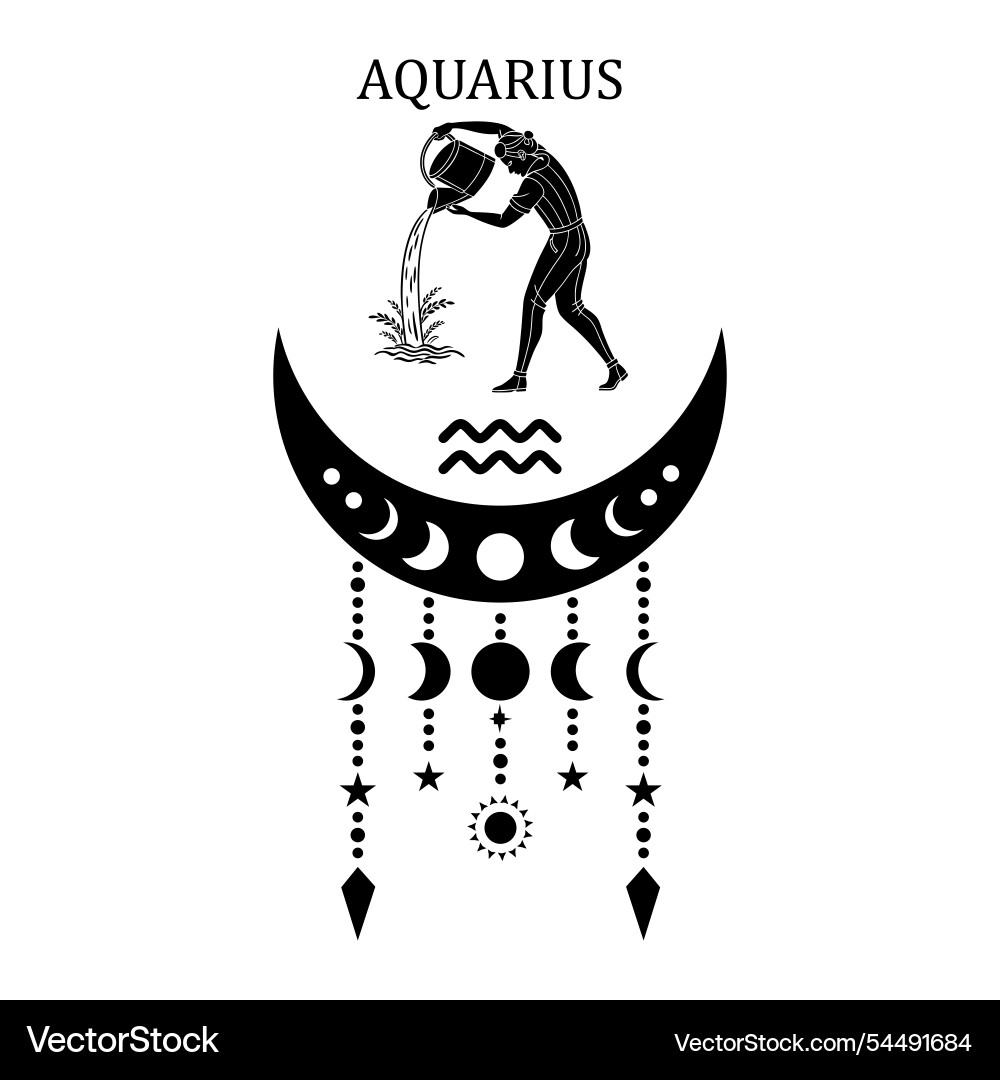 Zodiac signs aquarius Royalty Free Vector Image