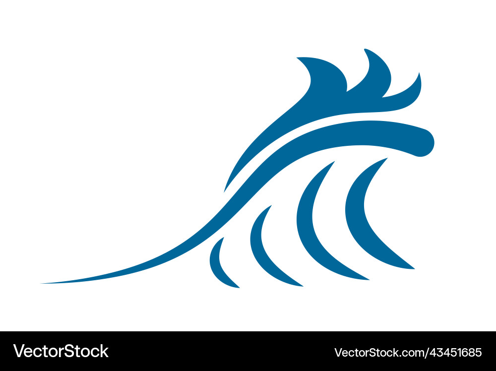 Blaue Welle Icon Lizenzfreies Vektorbild - VectorStock