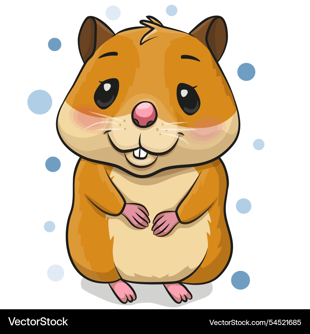 Cartoon hamster isolated on white background Vector Image