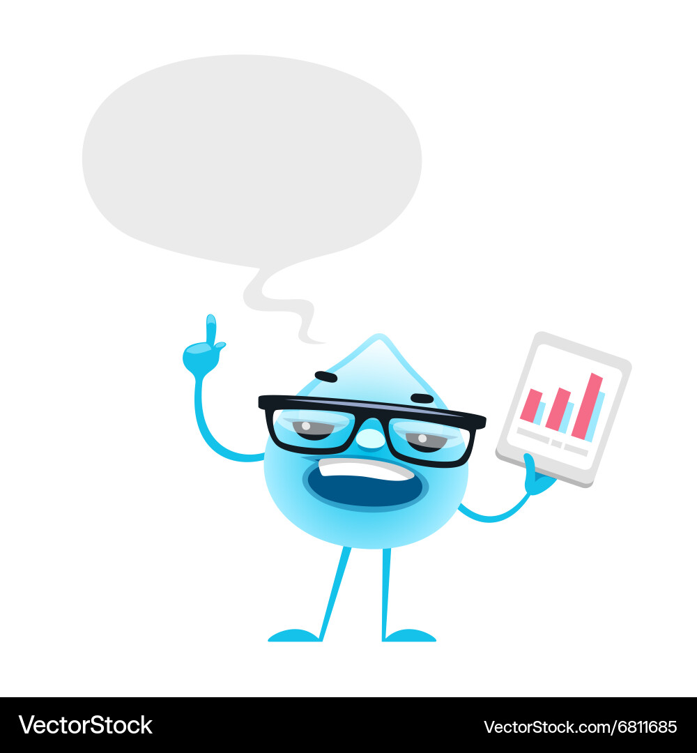 Cartoon water drop speech Royalty Free Vector Image