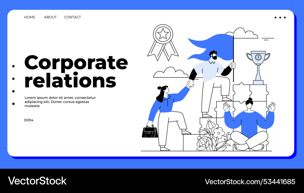 Corporate relations teamwork and success Vector Image