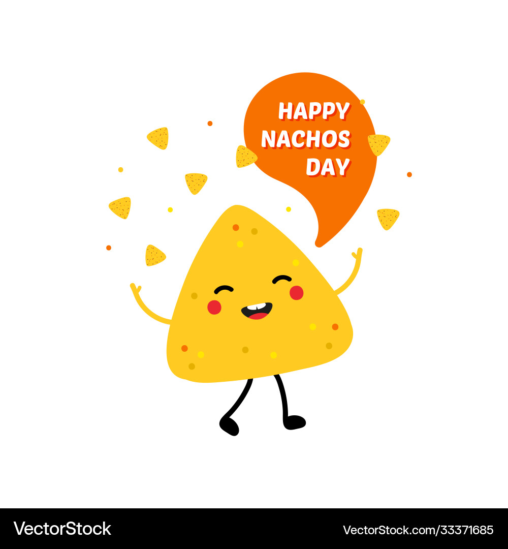 Cute Nachos Day Celebration Card Royalty Free Vector Image