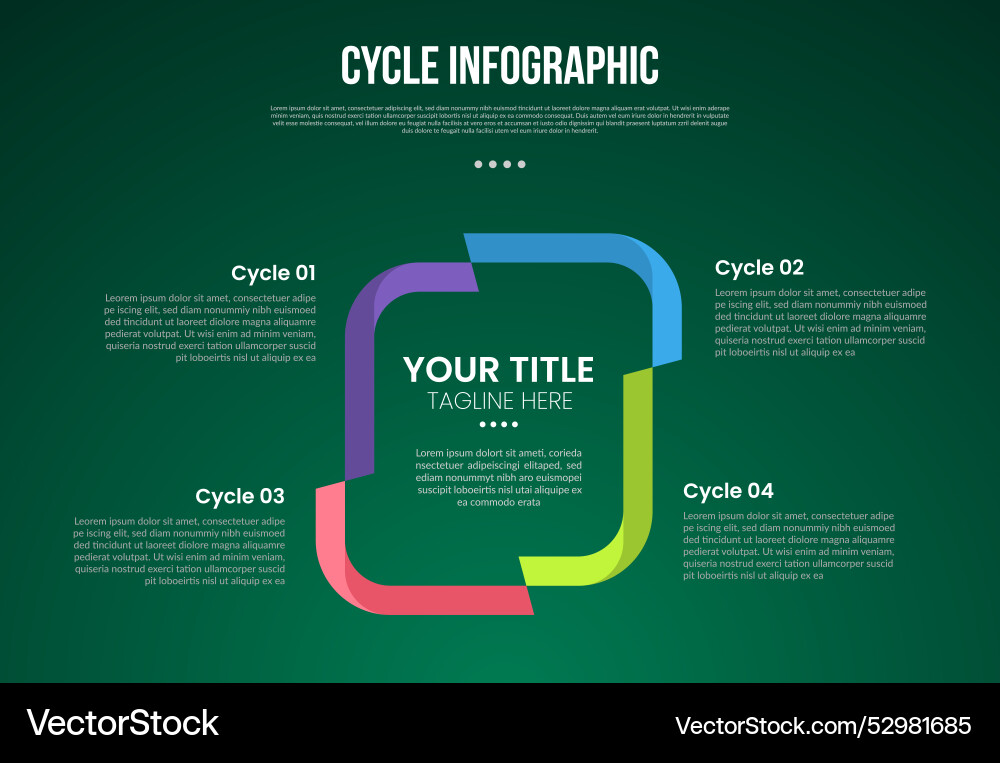 Cycle infographic with creative square outline Vector Image