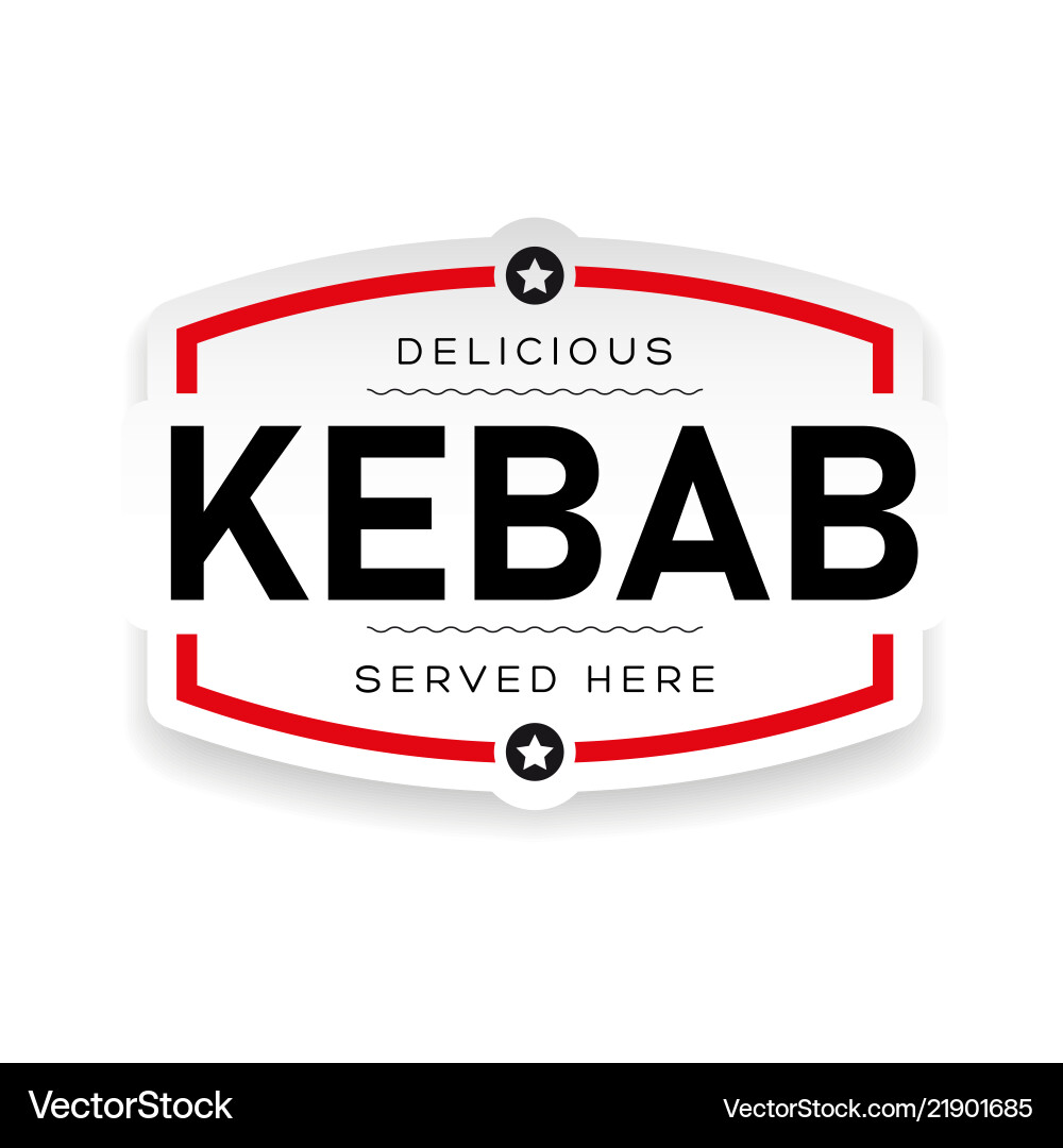 Food logo kebab vintage Royalty Free Vector Image