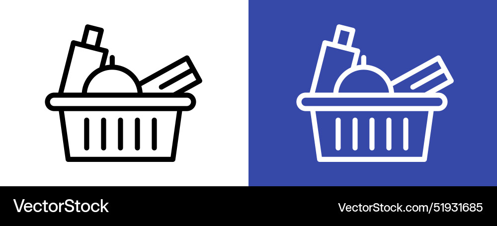 Grocery shopping icon logo set Royalty Free Vector Image