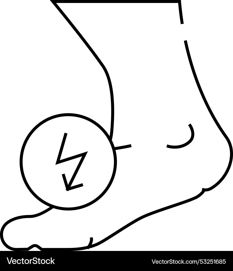 Leg cutting ache when walking line icon Royalty Free Vector