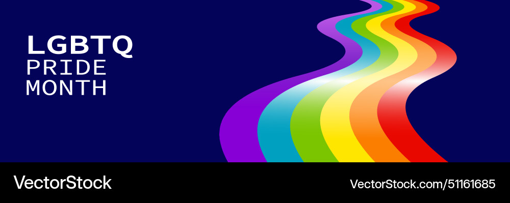 Lgbtq pride month banner rainbow Royalty Free Vector Image