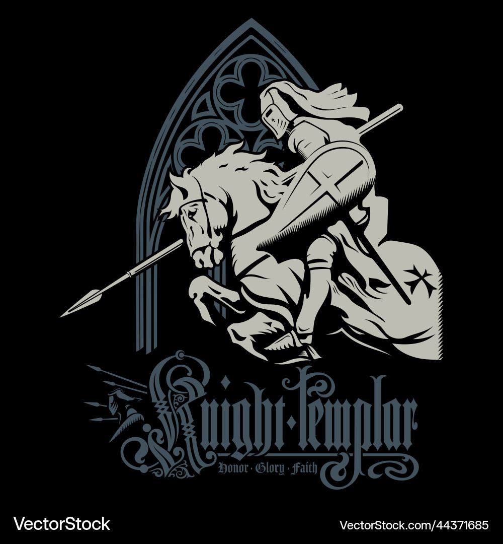 Medieval knightly design knight crusader on a war Vector Image