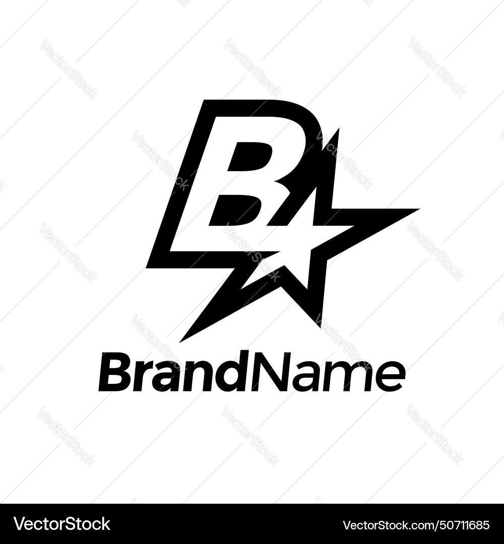 Modern and stylist initial b star logo Royalty Free Vector