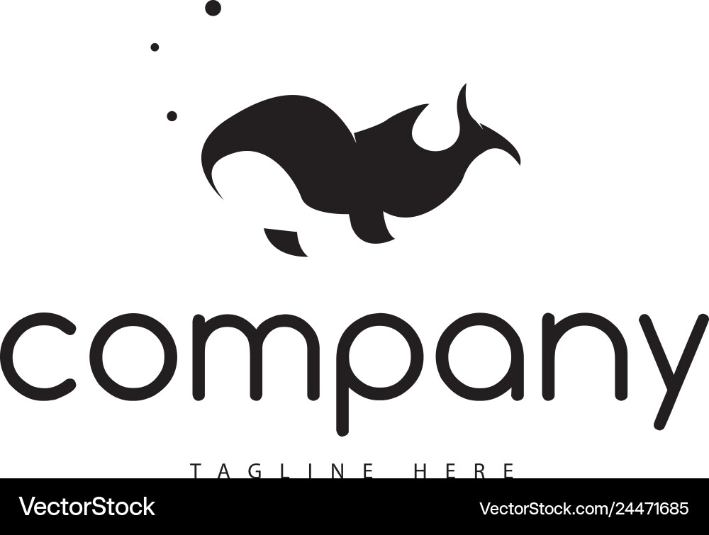 Orca Cub Logo - Marine Wildlife Lizenzfreies Vektorbild