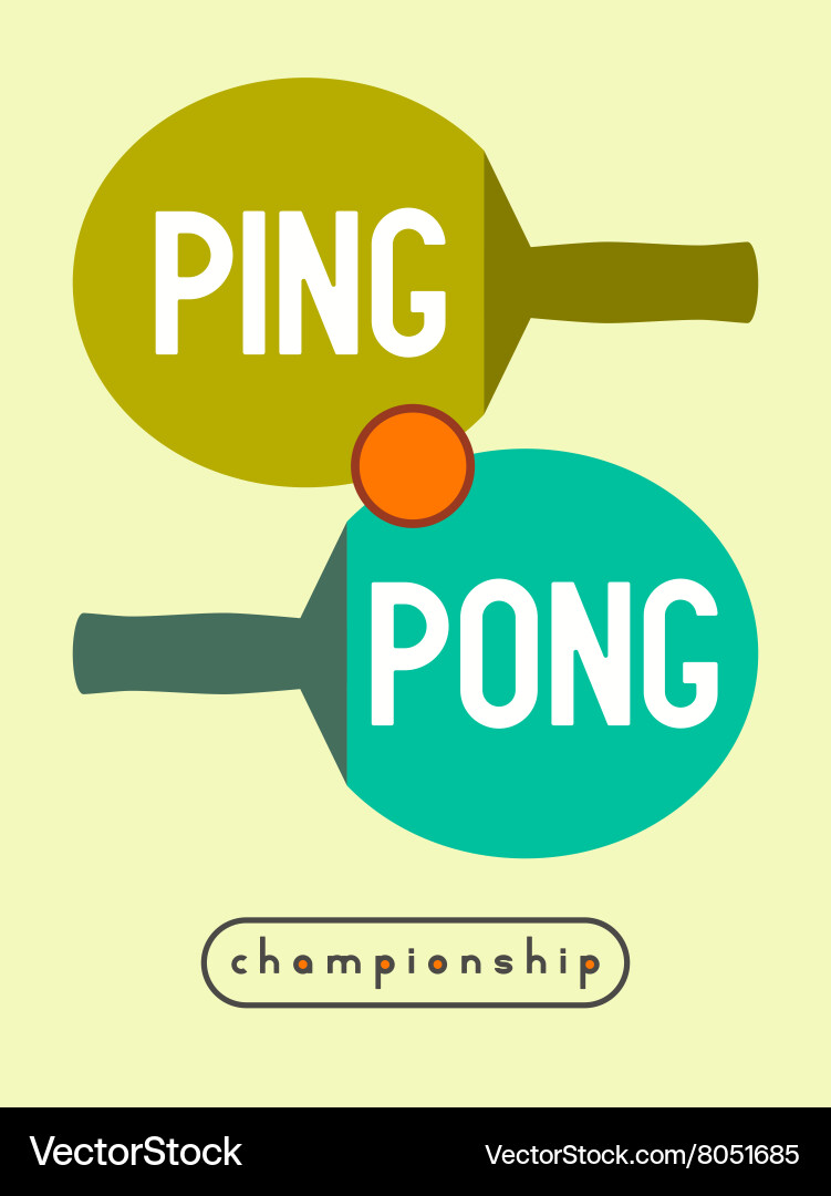 Ping pong typographical vintage style poster Vector Image