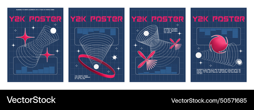 Poster design layout in y2k style Royalty Free Vector Image