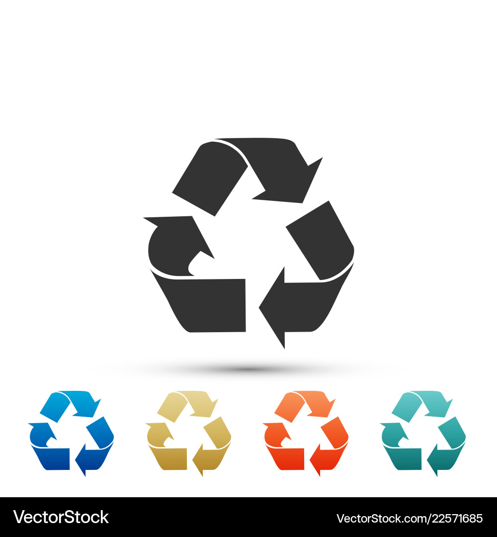 Recycle symbol icon isolated on white background Vector Image
