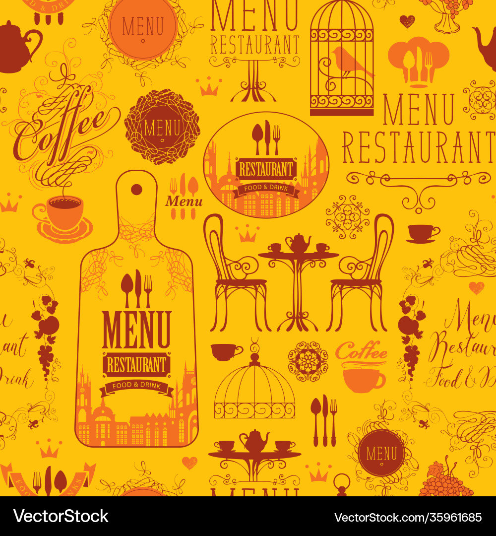 Retro Restaurant Menu Pattern Royalty Free Vector Image