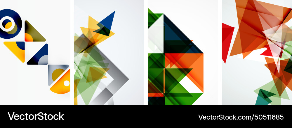 Set of abstract random triangle composition Vector Image