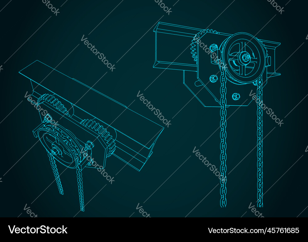 Trolley chain hoist Royalty Free Vector Image - VectorStock