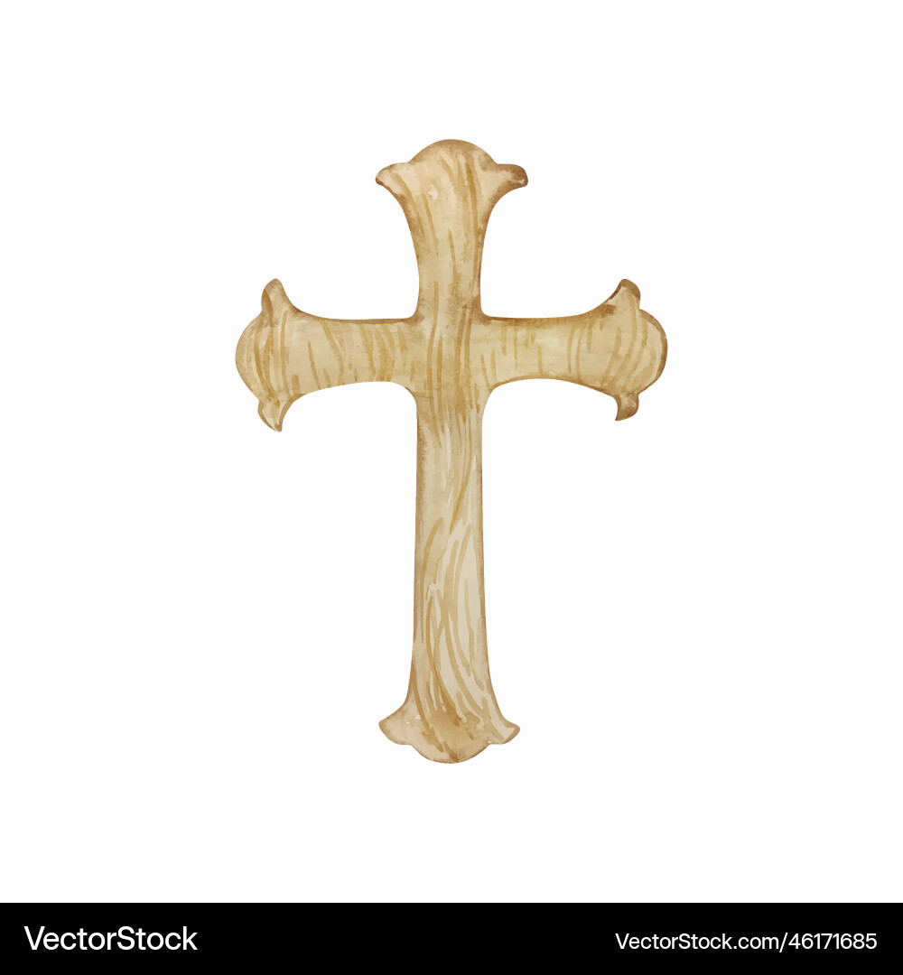 Watercolor Easter Cross Royalty Free Vector Image