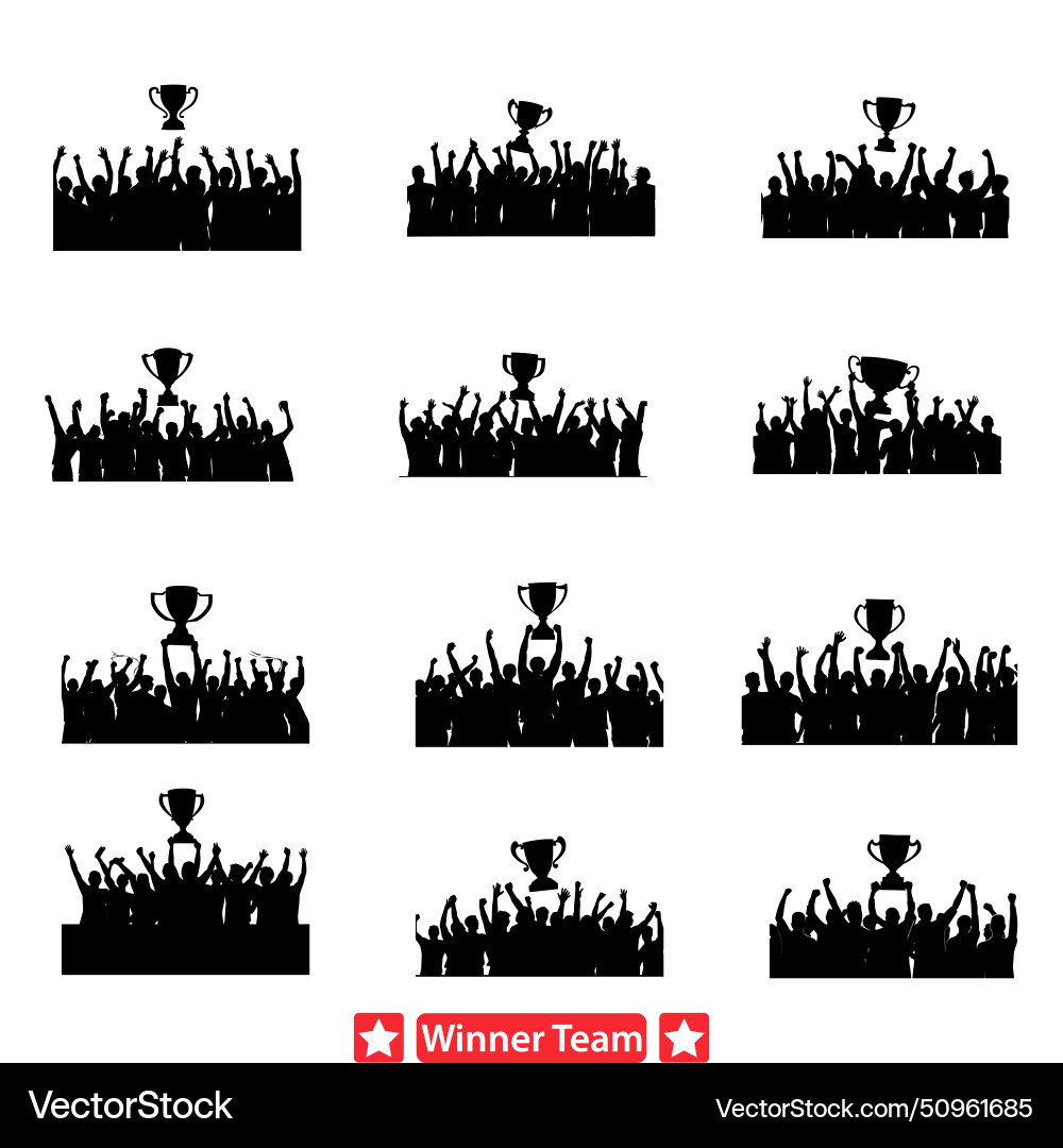 Winning spirit vibrant winner team graphics Vector Image