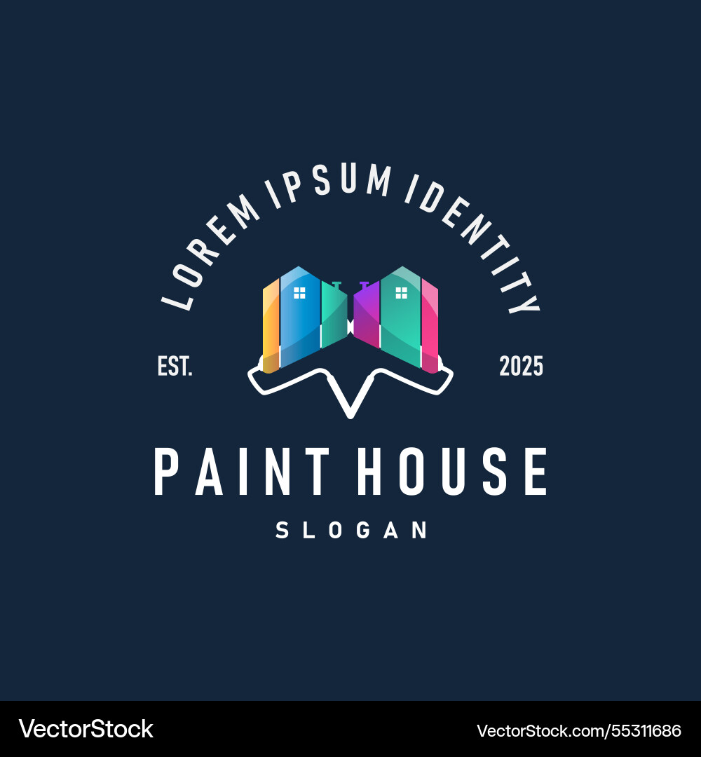 Design logo paint brush liquid colorful Royalty Free Vector