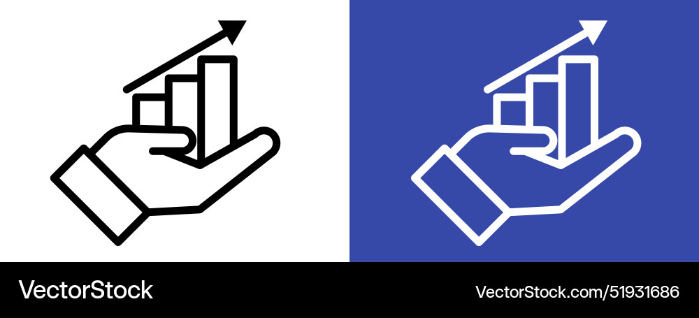 Financial growth icon symbolizing increasing Vector Image