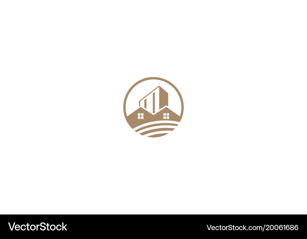House building design logo Royalty Free Vector Image