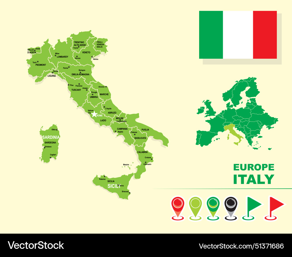 Italy map Royalty Free Vector Image - VectorStock