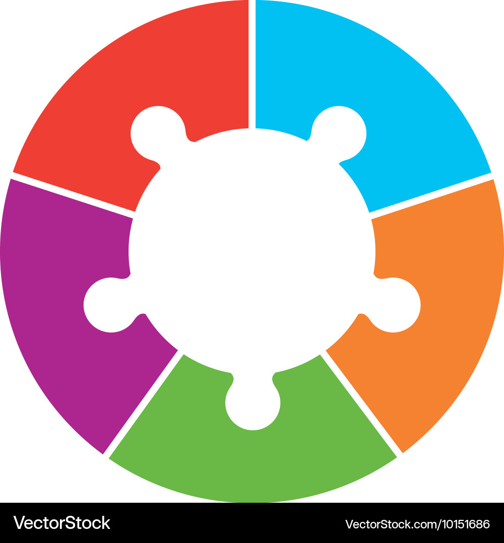 Jigsaw Puzzle Circle Icon Royalty Free Vector Image