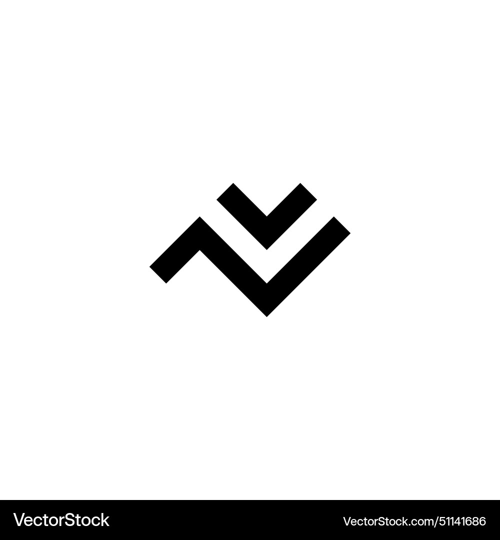 Letter v and n square simple logo symbol Vector Image