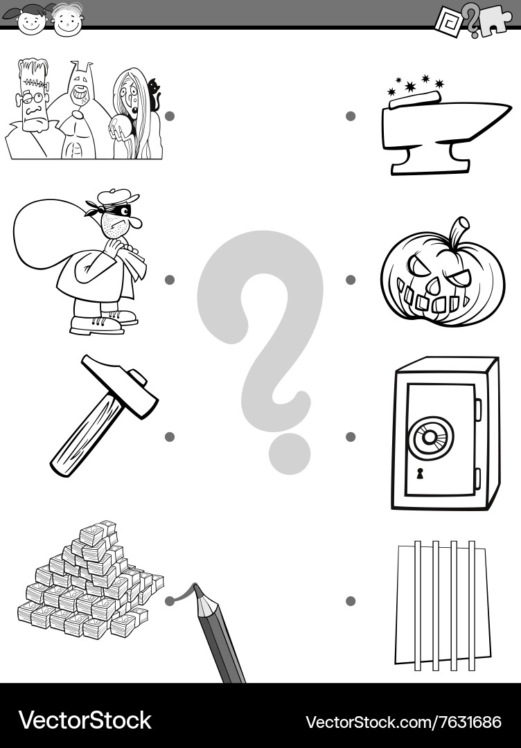 Match elements coloring page Royalty Free Vector Image