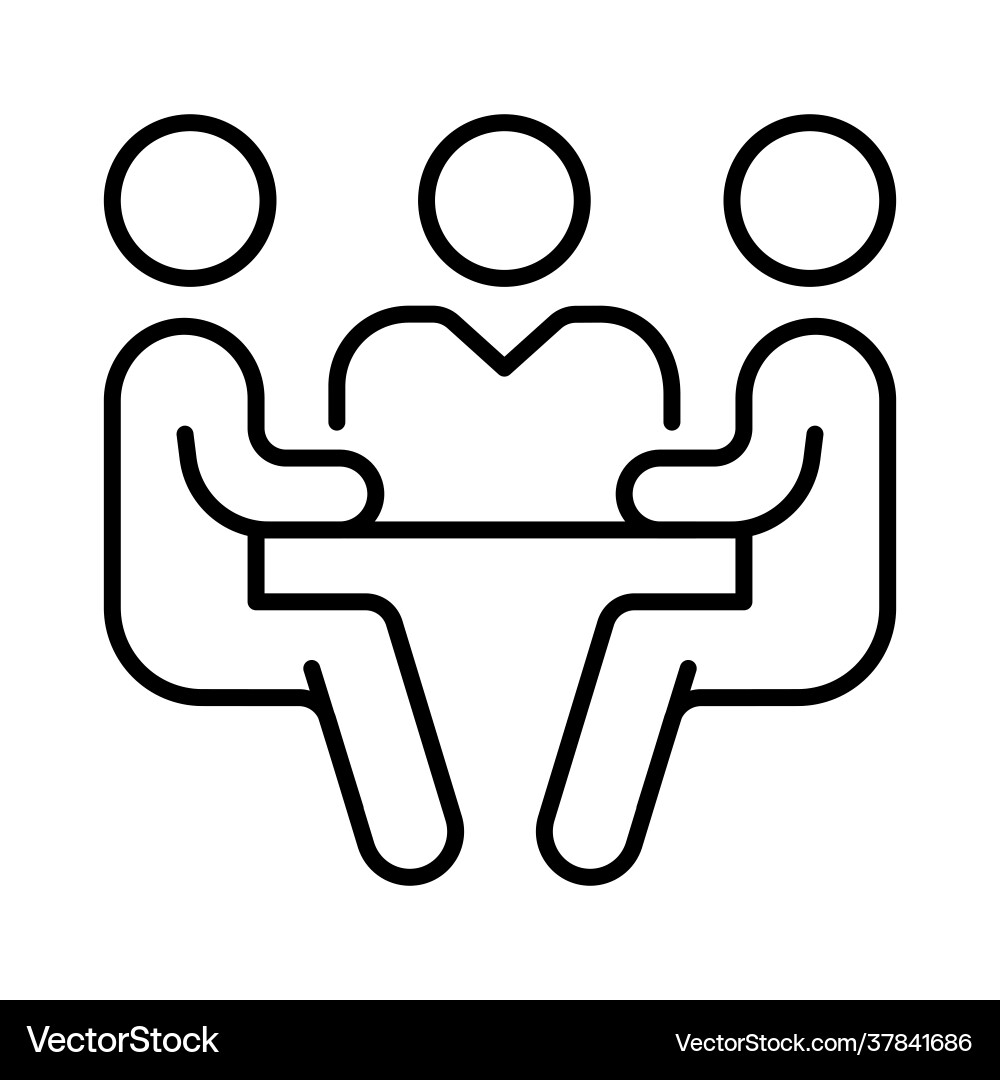 Monochrome meeting icon Royalty Free Vector Image