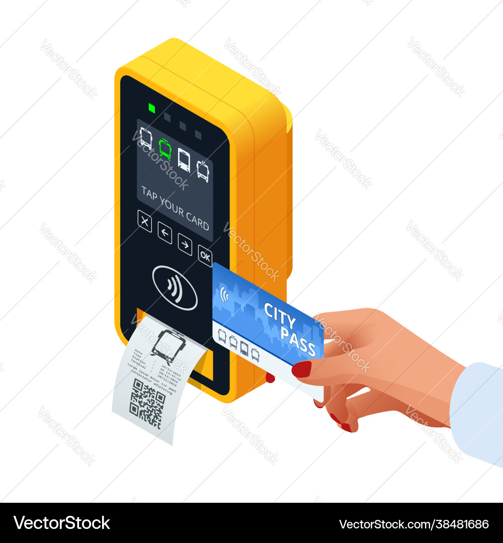 Smart Card Payment at Kiosk Royalty Free Vector Image
